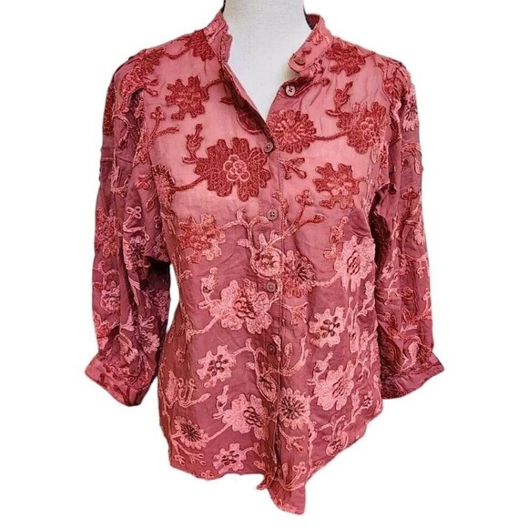 Pilcro | Tops | Pilcro Anthropologie Wine Blouse Size Xs Nwt Msrp 48 ...